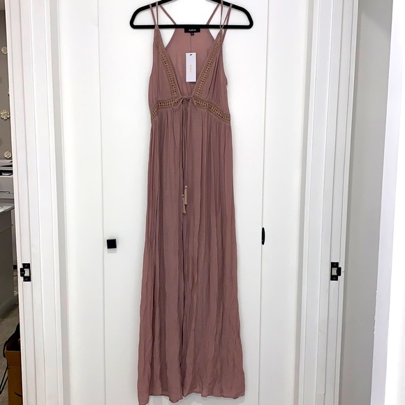 Aakaa | Dresses | Nwt Aakaa Open Front Strappy Maxi Dress Lavender ...